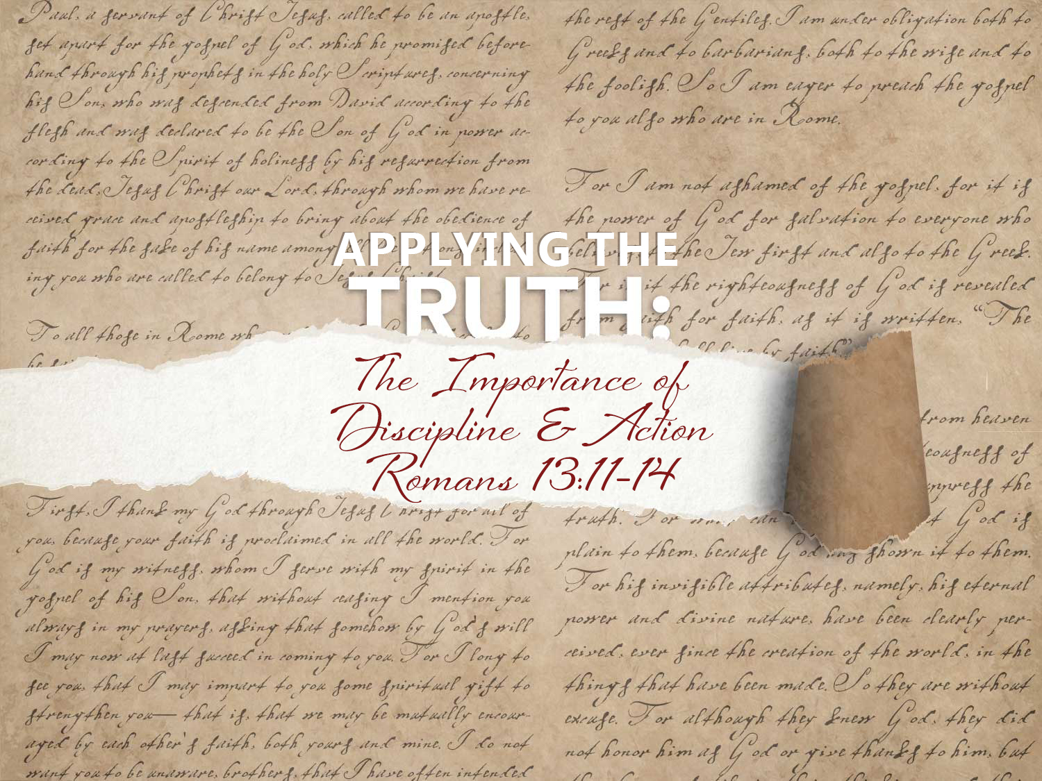 Romans 13 V 11 14 The Importance Of Discipline And Action